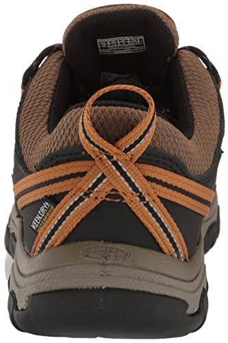 KEEN Men's Ridge Flex Low Height Waterproof Hiking Boots, Bison/Golden Brown, 10 Wide