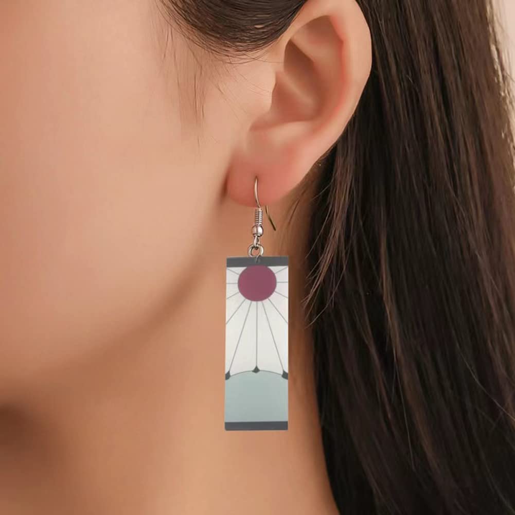 Tanjiro Earrings Hanafuda Tanjiro Cosplay Earrings Anime Jewelry Accessories