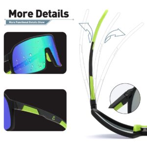 Bevi Sports Sunglasses Polarized Lens with TR90 Durable and Flexible Frame for Men Women Running Driving Cycling Etc 2736FC2