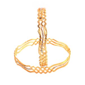 jewar mandi bangles gold plated silver etching handmade work bracelet jewelry for women (zig zag bangles, 2.4) (zig zag bangles, 2.6)