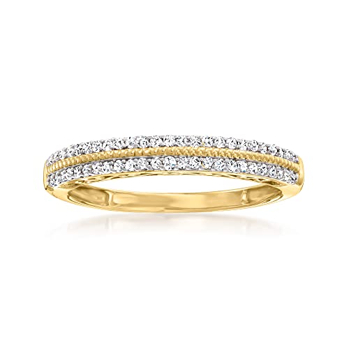 Canaria 0.20 ct. t.w. Diamond Milgrain Ring in 10kt Yellow Gold. Size 7