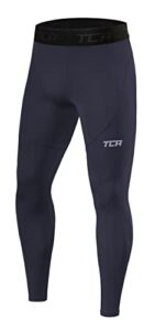 tca men's pro performance compression leggings thermal baselayer tights - graphite, small