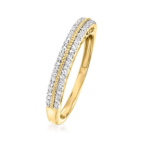 Canaria 0.20 ct. t.w. Diamond Milgrain Ring in 10kt Yellow Gold. Size 7