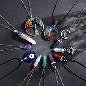 XIANNVXI Mothers Day Gifts 11Pcs Crystal Necklaces for Women Crystals Evil Eye Necklace Set Boho Jewelry for Women Chakra Hippie Pendant Beach Jewelry Gifts for Women Mom