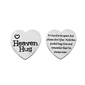 bleouk pocket hug from heaven pocket token condolences bereavement gift keepsake jewelry (hard to be apart)