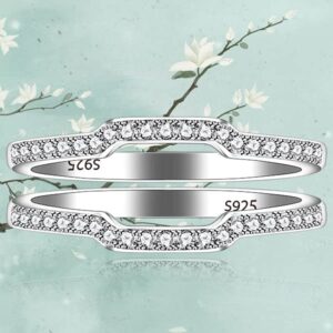 Uloveido 2 Stackable Rings Enhancer for Women 925 Sterling Silver Wedding Engagement Anniversary Promise Rings Enhancer Size 10 Y2191