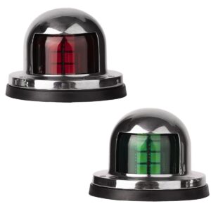 lycaea stainless steel led boat navigation lights, waterproof marine navigation lamp marine boat bow lights with red and green led for boat pontoon yacht skeeter,12v