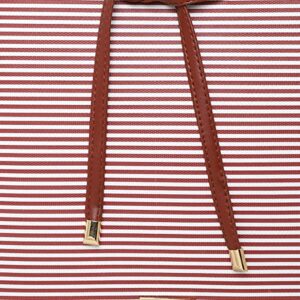 KLEIO Striped PU Leather Big Zipper Womens Tote Shoulder Travel Hand Bag Purse For College Office Ladies