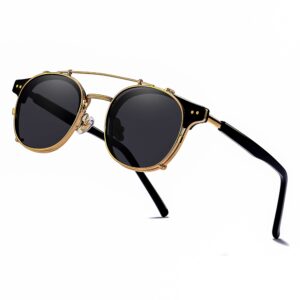 technigadgets pedro vintage sunglasses for men (gold black)