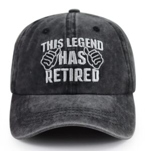 retirement gifts for men women 2023, retirement party decorations hat, funny this legend has retired, adjustable baseball cap for dad mom husband wife grandma grandpa teacher coworker boss retirees