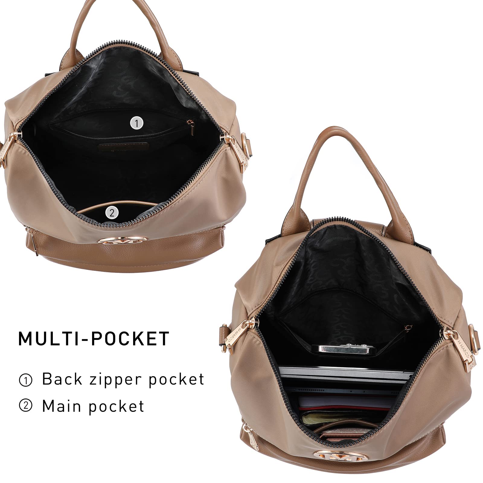 MKP COLLECTION Women Nylon Backpack Purse Convertible Large Ladies Designer Rucksack Travel Shoulder Bags Handbag 2PCS