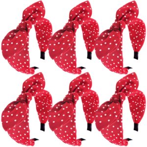 jaciya bow headbands for girls women hair accessories red polka dot headbands with bow knotted head band vintage bunny ears hair hoop