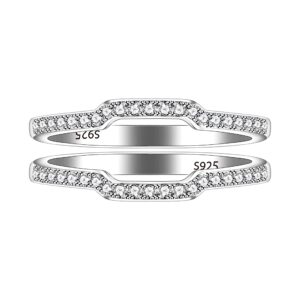 uloveido 2 stackable rings enhancer for women 925 sterling silver wedding engagement anniversary promise rings enhancer size 10 y2191