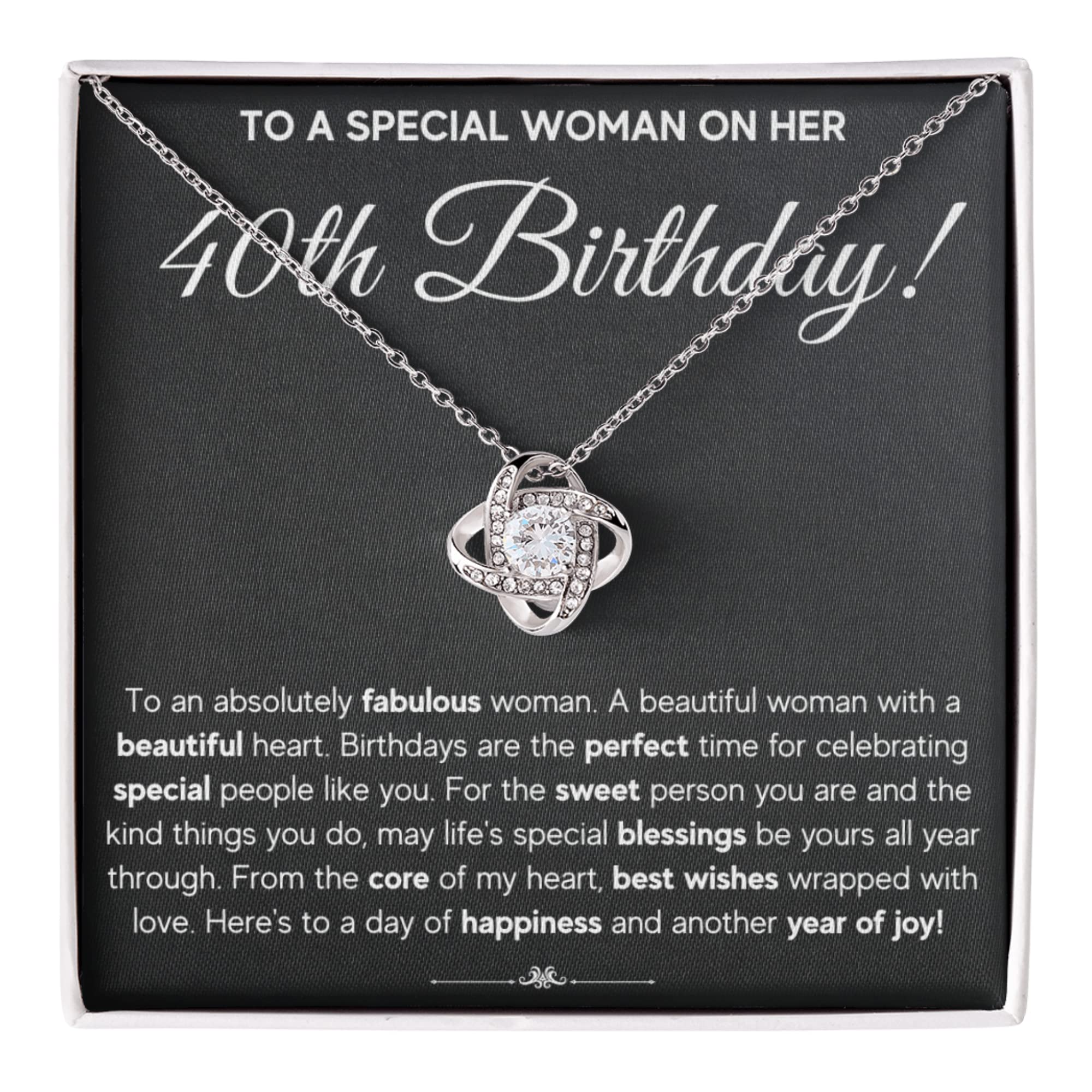 FG Family Gift Mall 40th Birthday Gifts Women, 40 Year Old Birthday Gift Ideas For Women, Best Gifts For 40 Year Old Woman, Stainless Steel, Cubic Zirconia