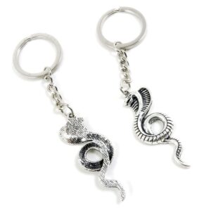 100 pieces keychain keyring door car key chain ring tag charms supplies x5ry3n cobra snake