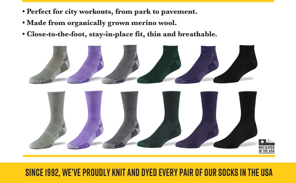 Maggie's Organic Dark Urban Hiker Ankle Wool Socks (as1, alpha, l, regular, regular, Dark Purple, Large)