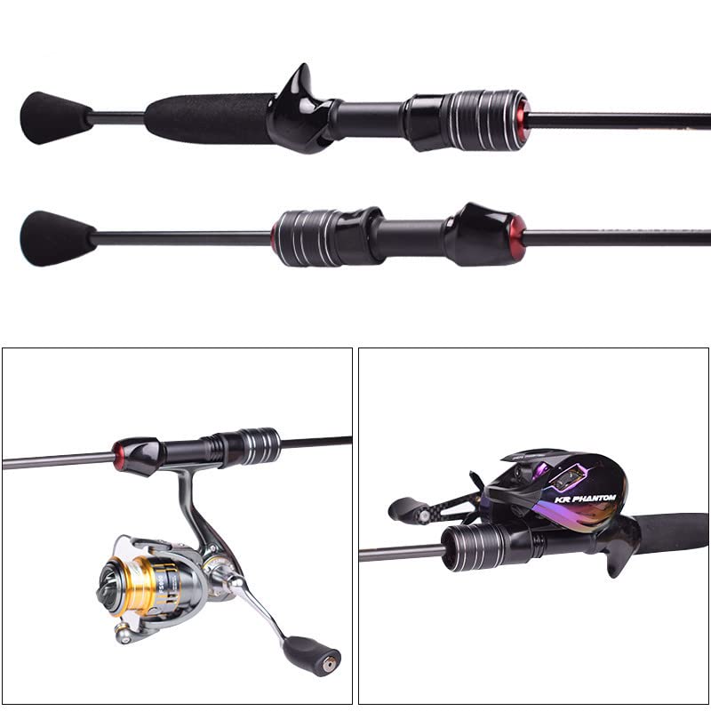 Mavllos Delicacy L.W 0.6-8g UL Fishing Rod Casting Spinning Rod Ultralight Carbon Fiber Hollow + Solid 2 Tips Bait Casting Rods (Casting)