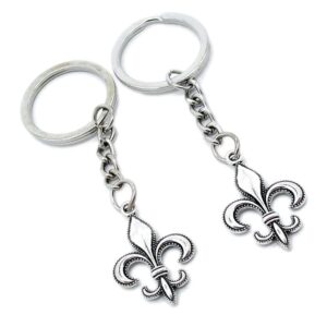 100 pieces keychain keyring door car key chain ring tag charms supplies i5uo1g fleur de lis iris lily