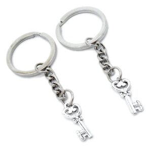 100 pieces keychain keyring door car key chain ring tag charms supplies o5rh4r magic skeleton key