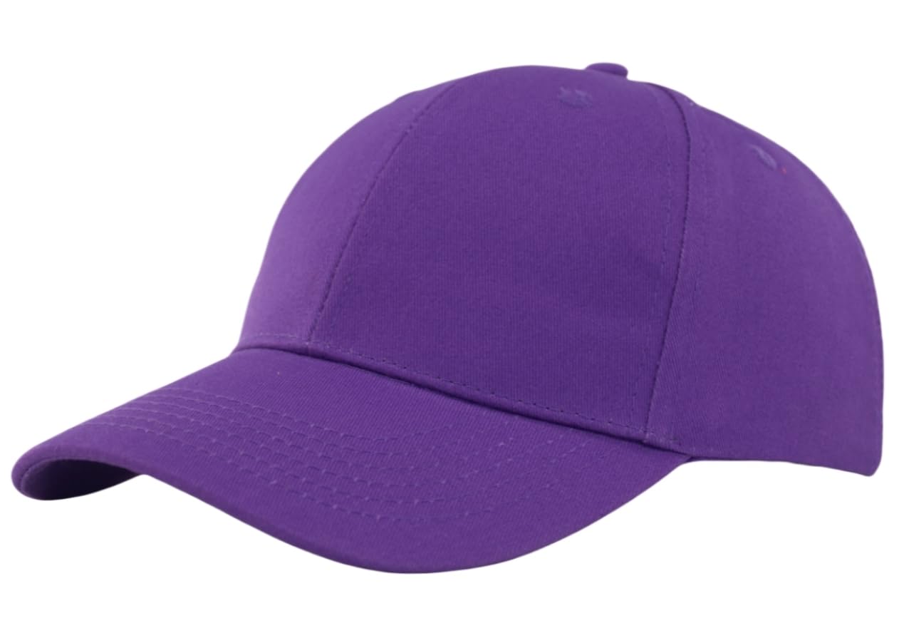 TSSGBL Classic 100% Cotton Structured Baseball Hats Adjustable Men Women Plain Blank Basic Team Workout Ball Caps -Purple