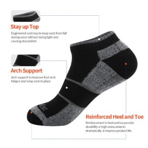 JOYNÉE Mens Low Cut Athletic Cushion Socks Comfort Running Ankle Socks with Moisture Wicking 6 Pack