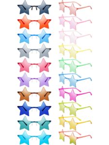 dunzy 20 pairs summer star sunglasses for women star rimless sunglasses candy color sunglasses pentagram sunglasses for party(assorted colors)