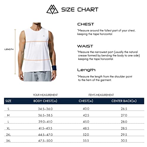 Haimont Sleeveless Shirts for Men Quick Dry Swim Muscle Tank Tops for Hiking Beach Running, White, S