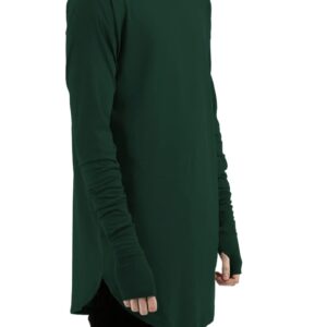 LILBETTER Mens Thumb Hole Cuffs Long Sleeve T-Shirt Basic Tee(Dark Green,Large)