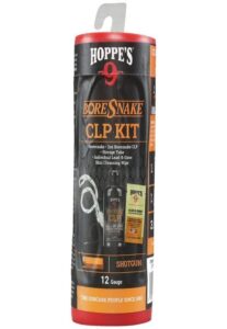 hoppes clp cleaning kit for 12 gauge shotgun, gun snake for gun cleaning kit (210012)