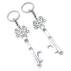 100 pieces keychain keyring door car key chain ring tag charms supplies h1il9d fake skeleton key