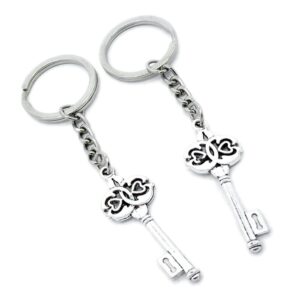 100 pieces keychain keyring door car key chain ring tag charms supplies x4lu5g love heart key