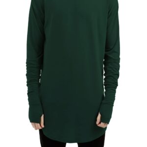 LILBETTER Mens Thumb Hole Cuffs Long Sleeve T-Shirt Basic Tee(Dark Green,Large)