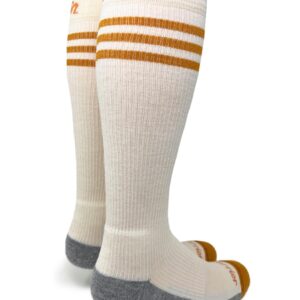 WARRIOR ALPACA SOCKS - High Performance Compression Alpaca Wool Sport Socks For Men And Women (Medium, Athletic/Gold Stripe)