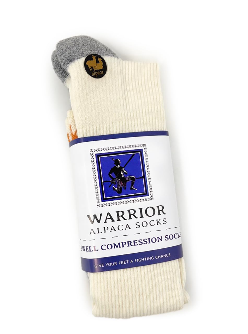 WARRIOR ALPACA SOCKS - High Performance Compression Alpaca Wool Sport Socks For Men And Women (Medium, Athletic/Gold Stripe)