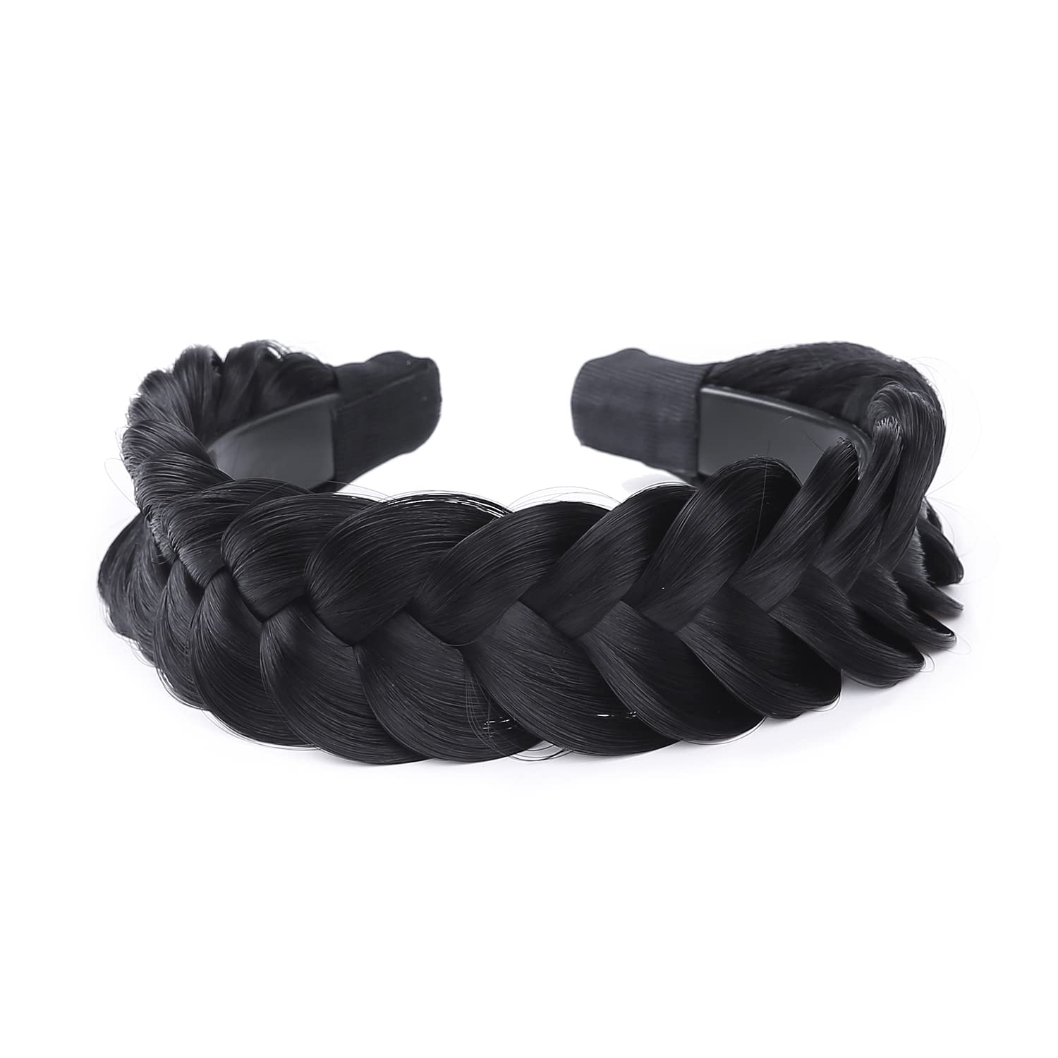 Vowyore Chunky Fishtail Plaited Hair Band Accessory - Synthetic Braided Headband for Girls and Women