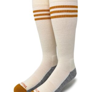 WARRIOR ALPACA SOCKS - High Performance Compression Alpaca Wool Sport Socks For Men And Women (Medium, Athletic/Gold Stripe)