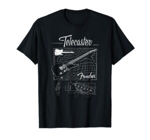 fender the original telecaster guitar schematic poster t-shirt