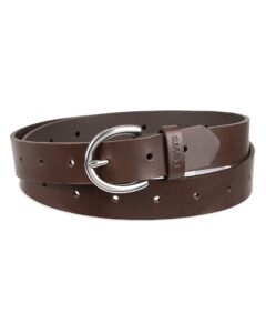 levi's women's fully adjustable perforated slim belt, brown, large