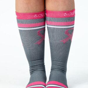 Graduated Compression Socks (15-20 mmhg) (L/XL, Pink Survivor) BREAST CANCER