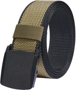 lionvii casual belt men - reversible web field belts for men,fabric waist strap wtih ykk plastic buckle for work adjustable [53" l x 1.5" w](black and brown)