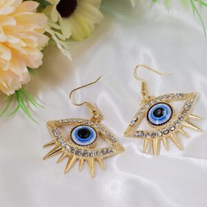 Unique Personality Evil Eye Earrings Fashion Abstract Eye Crystal Rhinestone Fringe Funny Women's Drop Earrings Exaggerated Jewelry (style 1)