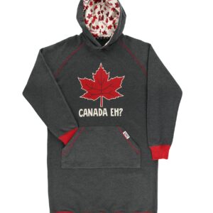 Lazy One Oversized Hoodie Sweatshirt, Comfortable Loungewear, Canada (Canada Eh?, L/XL)