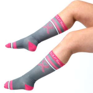 Graduated Compression Socks (15-20 mmhg) (L/XL, Pink Survivor) BREAST CANCER