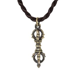 artschatz small - dorje vajra brass color - symbol of vajrayana- pendant necklace