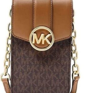 Michael Kors Carmen Small Logo Smartphone Crossbody Bag Brown