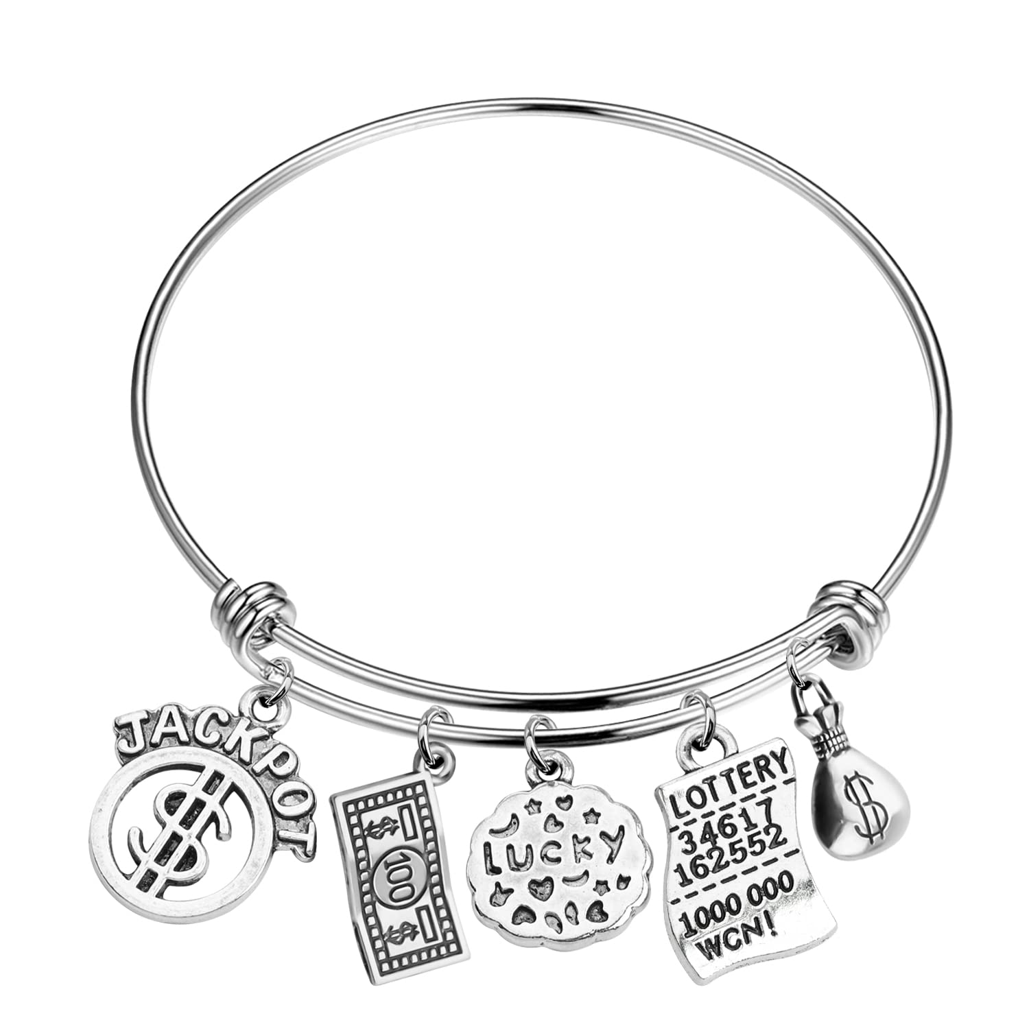 ENSIANTH Gambler Gift Ticket Bracelet Good Luck Jewelry Casino Gift Casino Lover Gift Lottery Bracelet (Lottery Bra)