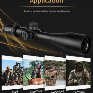 SPINA OPTICS 6-24x50 FFP First Focal Plane Riflescopes with Mil-dot Reticle and Parallax Adjustment, Sunshade Included, Waterproof, Fogproof Black Rifle Scope, 30mm Tube (with 11mm mounts)