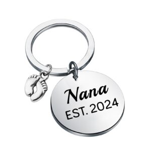 bnql new nana gifts nana est 2024 keychain nana to be gifts nana again gifts nana jewelry announcement gifts (nana est 2024 keychain)