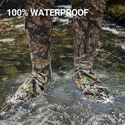 Obcursco Hunting Boots for Men, Waterproof Insulated 6mm Neoprene Rubber Boots for Hunting and Outdoor Activities (Camo, 10)