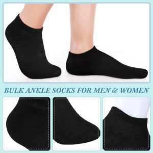 200 Pairs Thin Low Cut Ankle Socks Polyester Comfortable Lightweight Sock for Men Teens Team Charity Event Supplies Bulk Pack (Black)